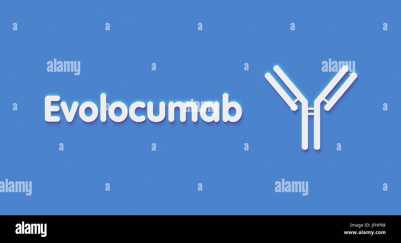 Evolocumab monoclonal antibody drug. Targets PCSK9 and is used in the ...
