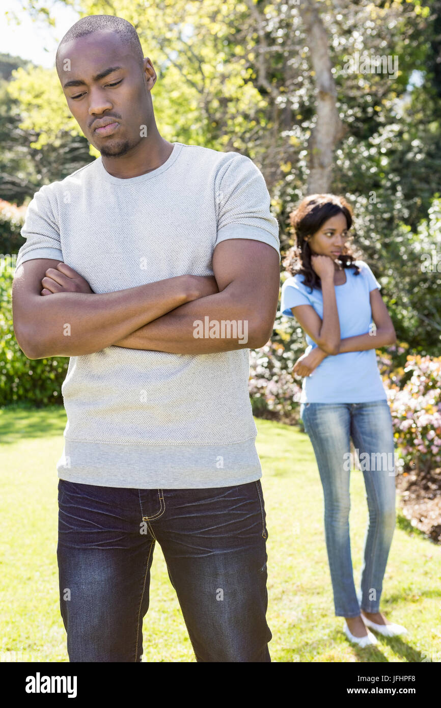 Young couple after having fight ignoring each other Stock Photo - Alamy