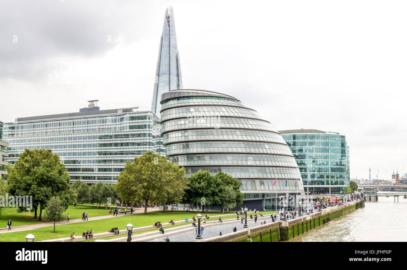 A panoramic view of the Shard, City Hall and other buildings from Tower ...