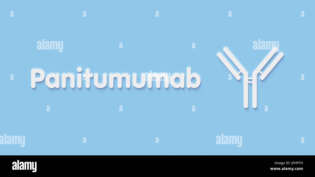 Panitumumab monoclonal antibody drug. Targets epidermal growth factor ...