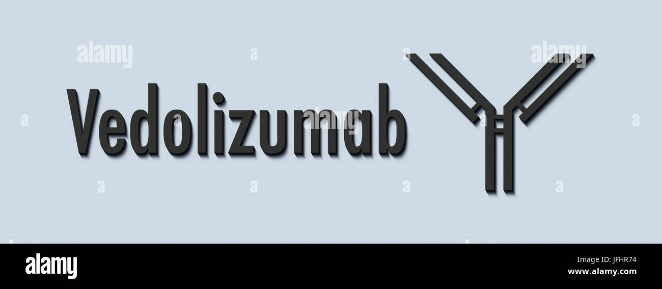 Vedolizumab monoclonal antibody drug. Targets alpha-4/beta-7 (a4b7 ...