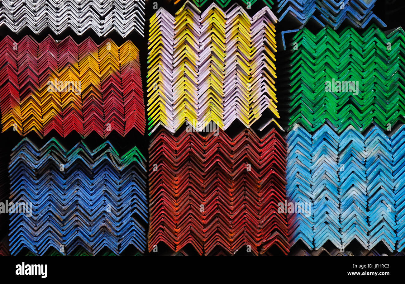 Series of different sizes metal slices on shelf in Hong Kong Stock ...