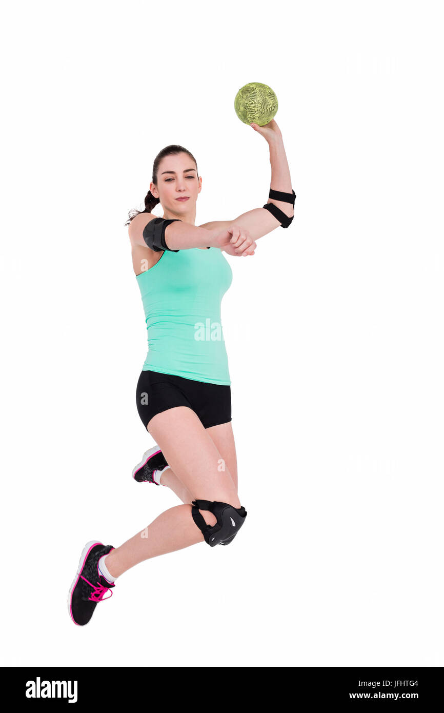 Female handball athlete Cut Out Stock Images & Pictures - Alamy