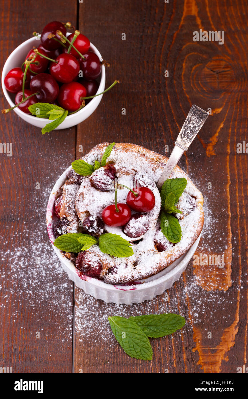 French clafoutis with cherry Stock Photo - Alamy