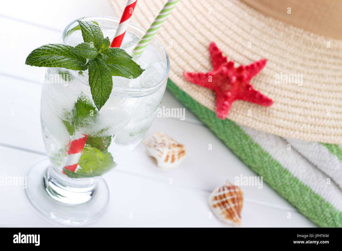 Refreshing water with mint Stock Photo - Alamy