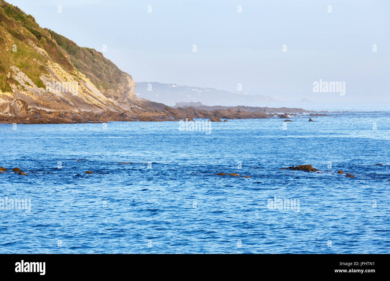 Morning ocean view from shore (Bay of Biscay Stock Photo - Alamy