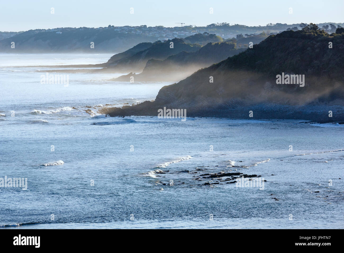 Morning ocean view from shore (Bay of Biscay Stock Photo - Alamy