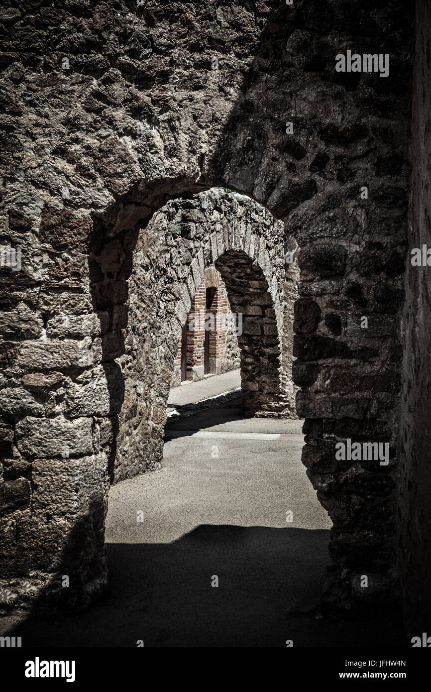 corridor of an ancient castle Stock Photo - Alamy