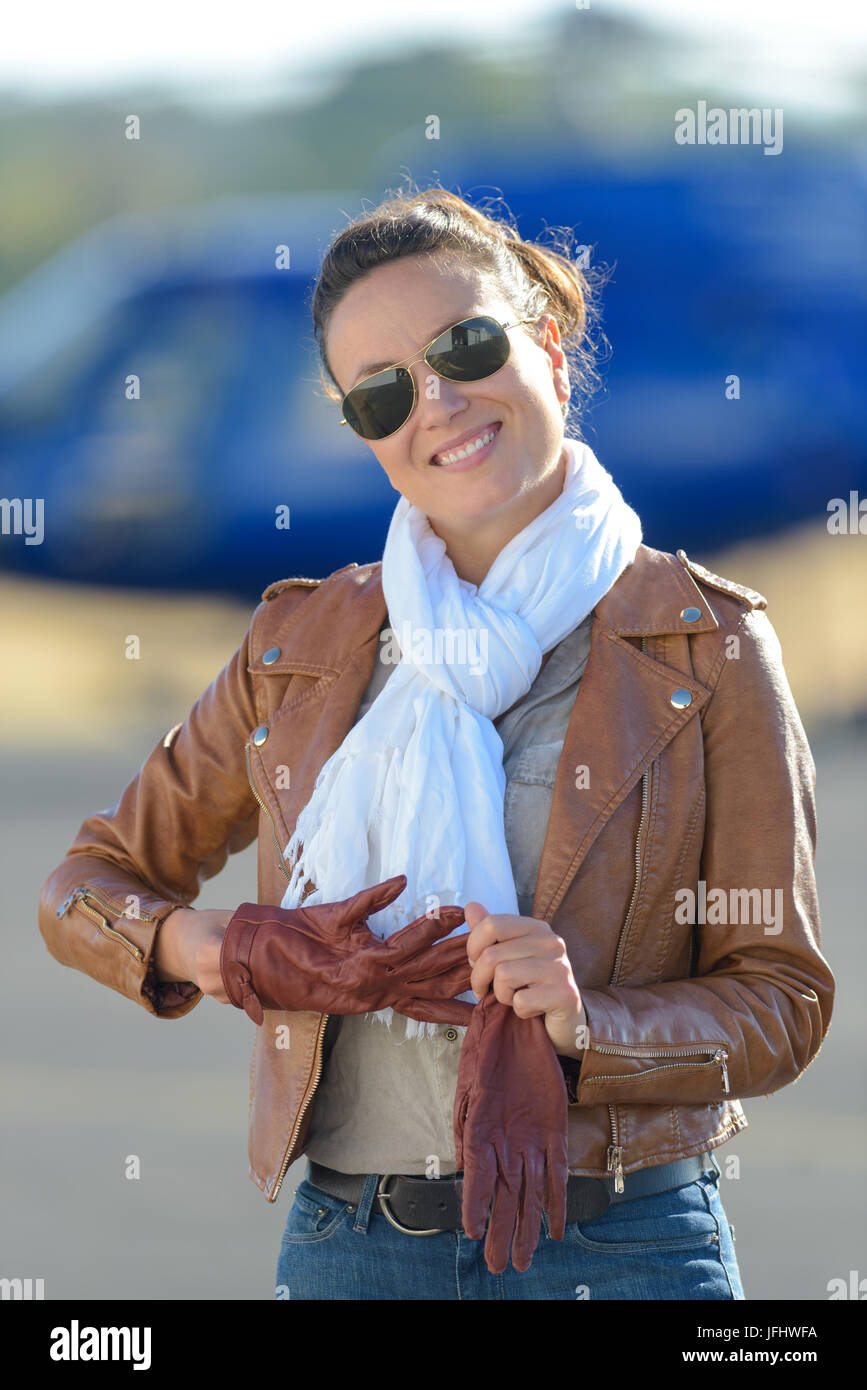 Portrait of female pilot Stock Photo - Alamy