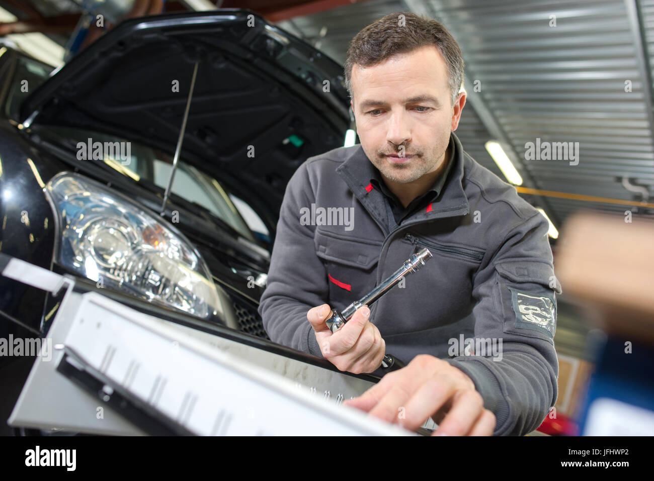 repairs on the car Stock Photo - Alamy