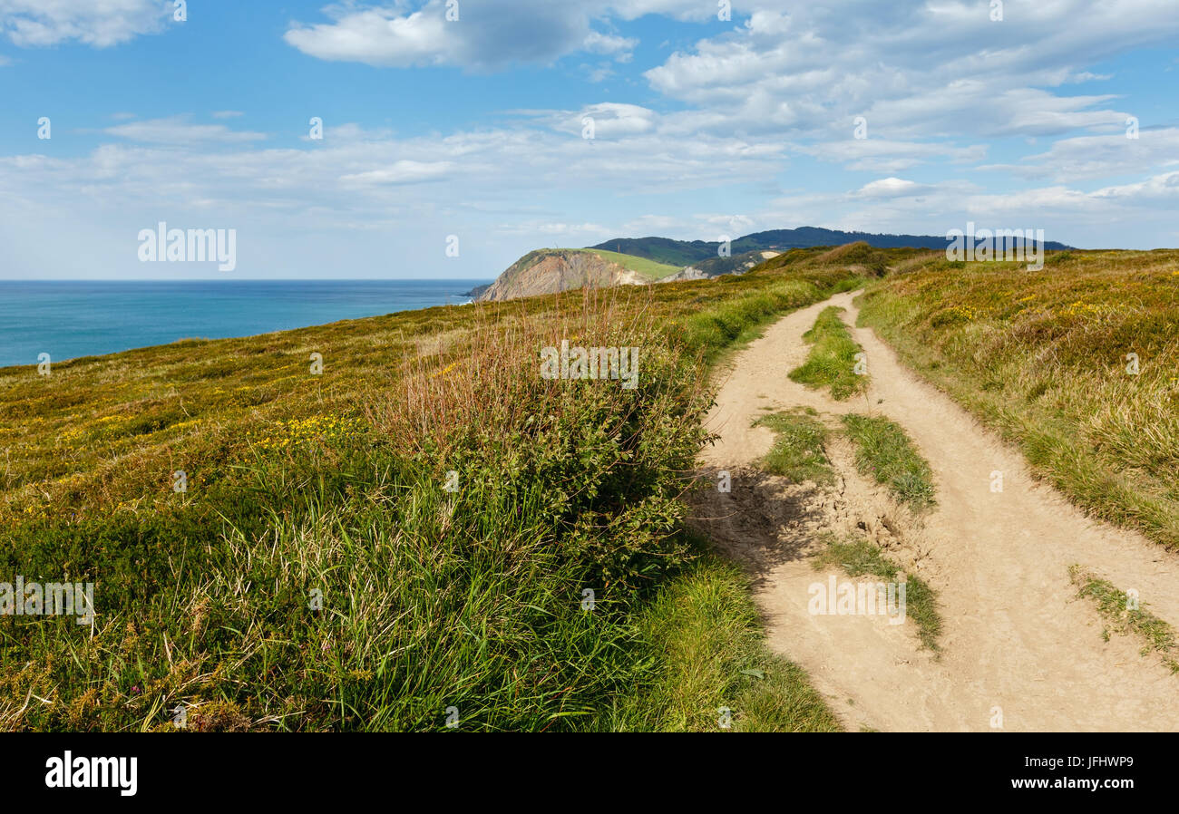 Summer ocean coastline view near Gorliz town (Spain Stock Photo - Alamy