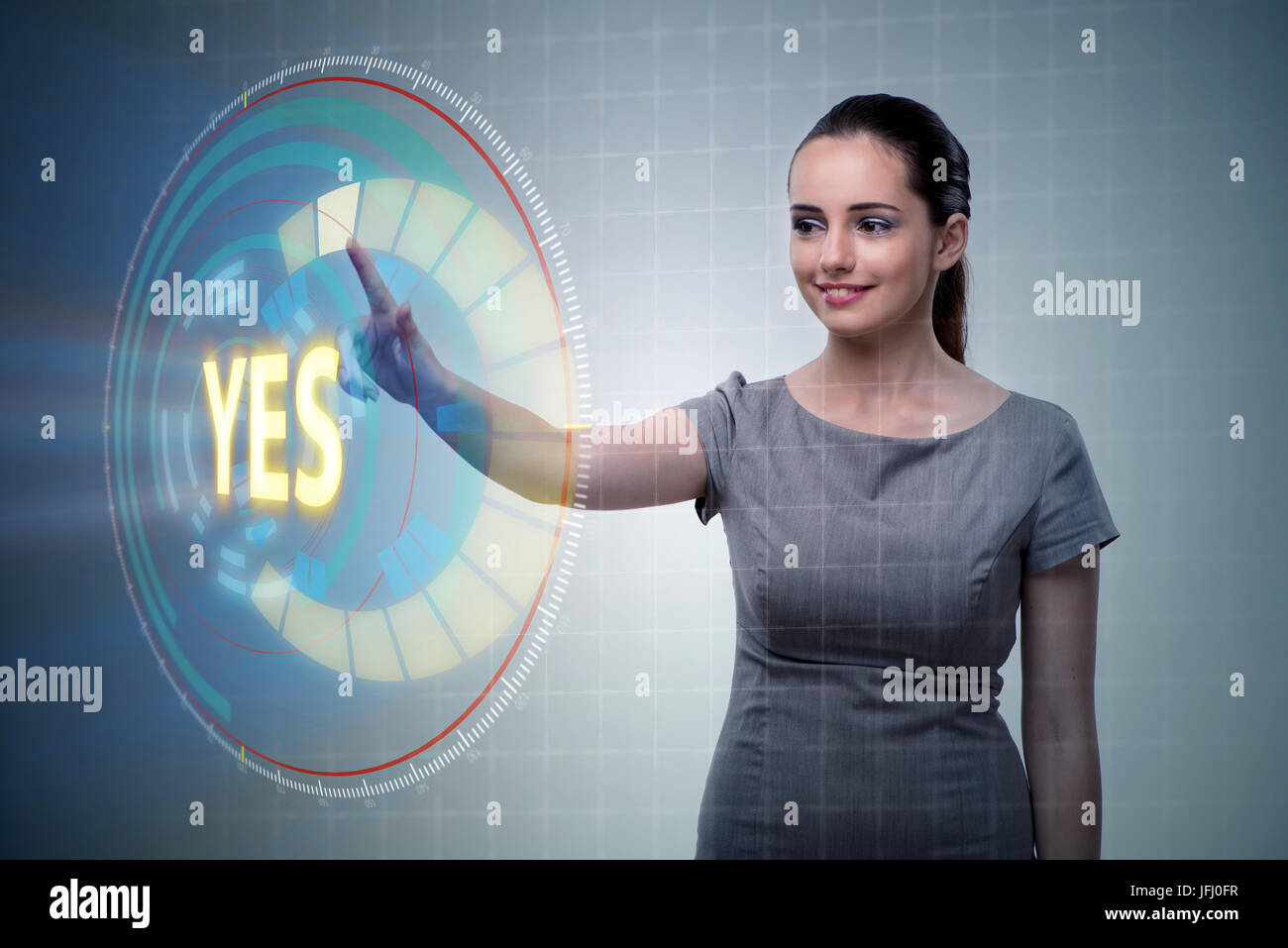 Hand buttons yes no hi-res stock photography and images - Alamy