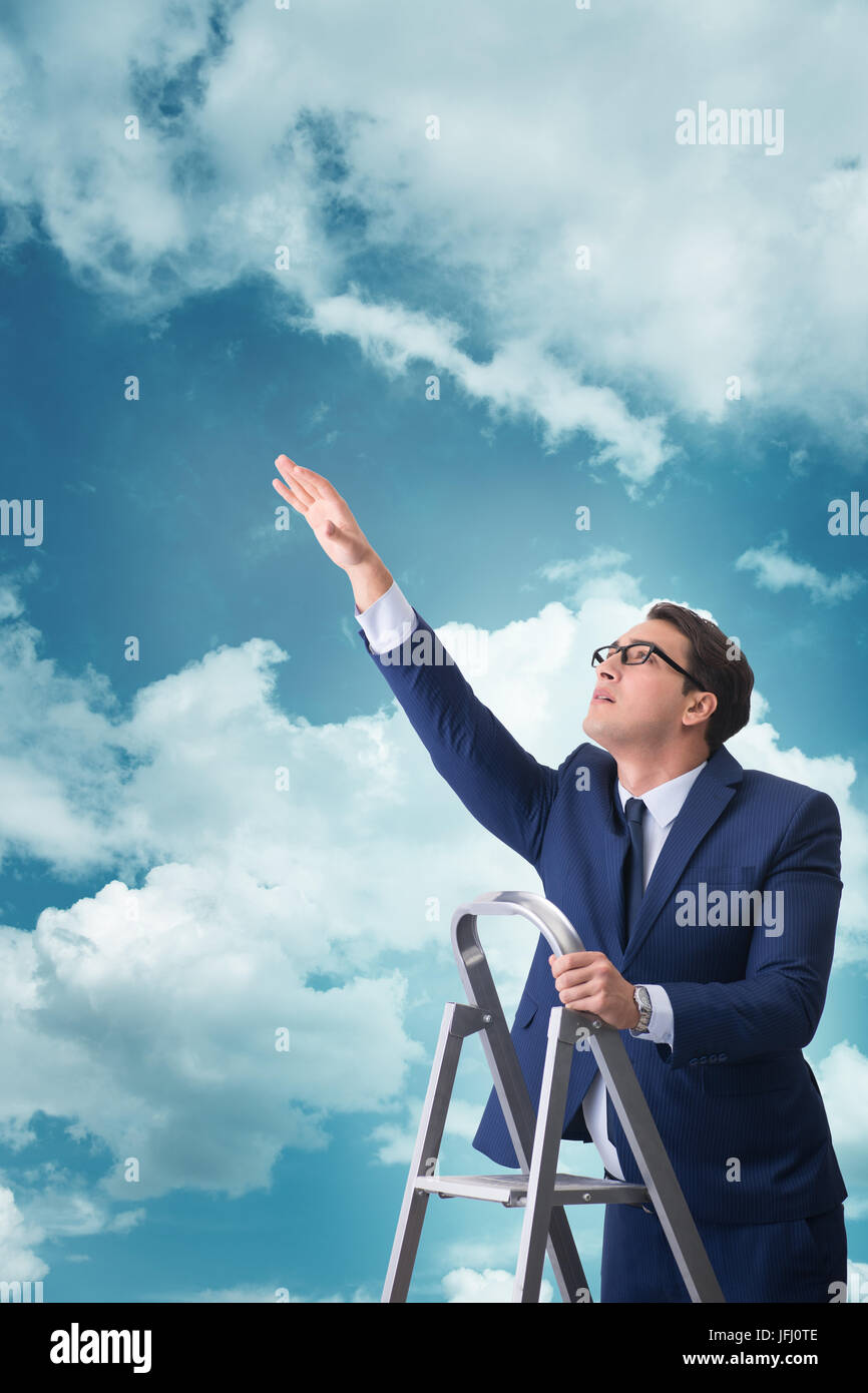 Businessman climbing ladder in business hi-res stock photography and ...