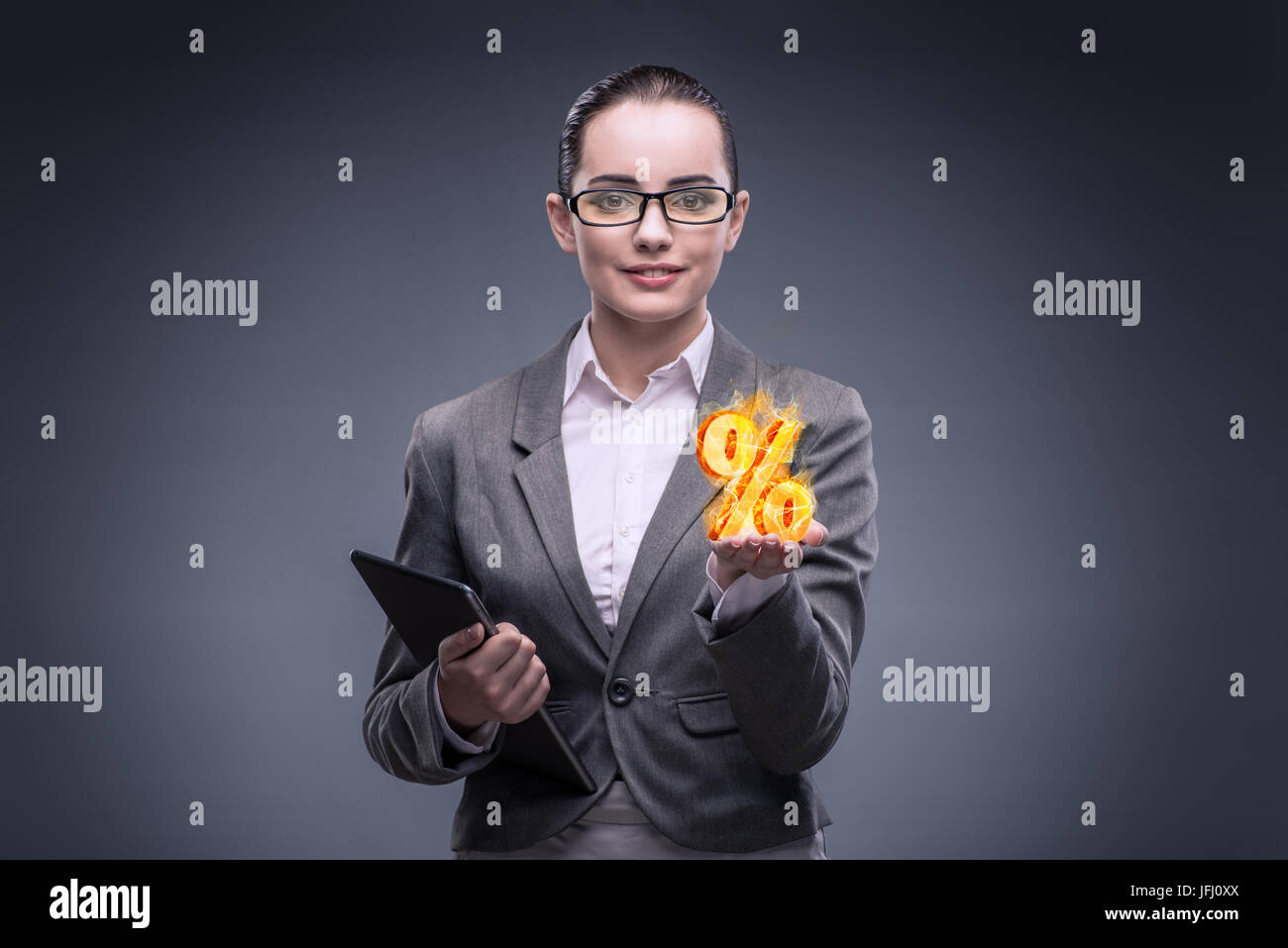 Percent sign in female hi-res stock photography and images - Alamy