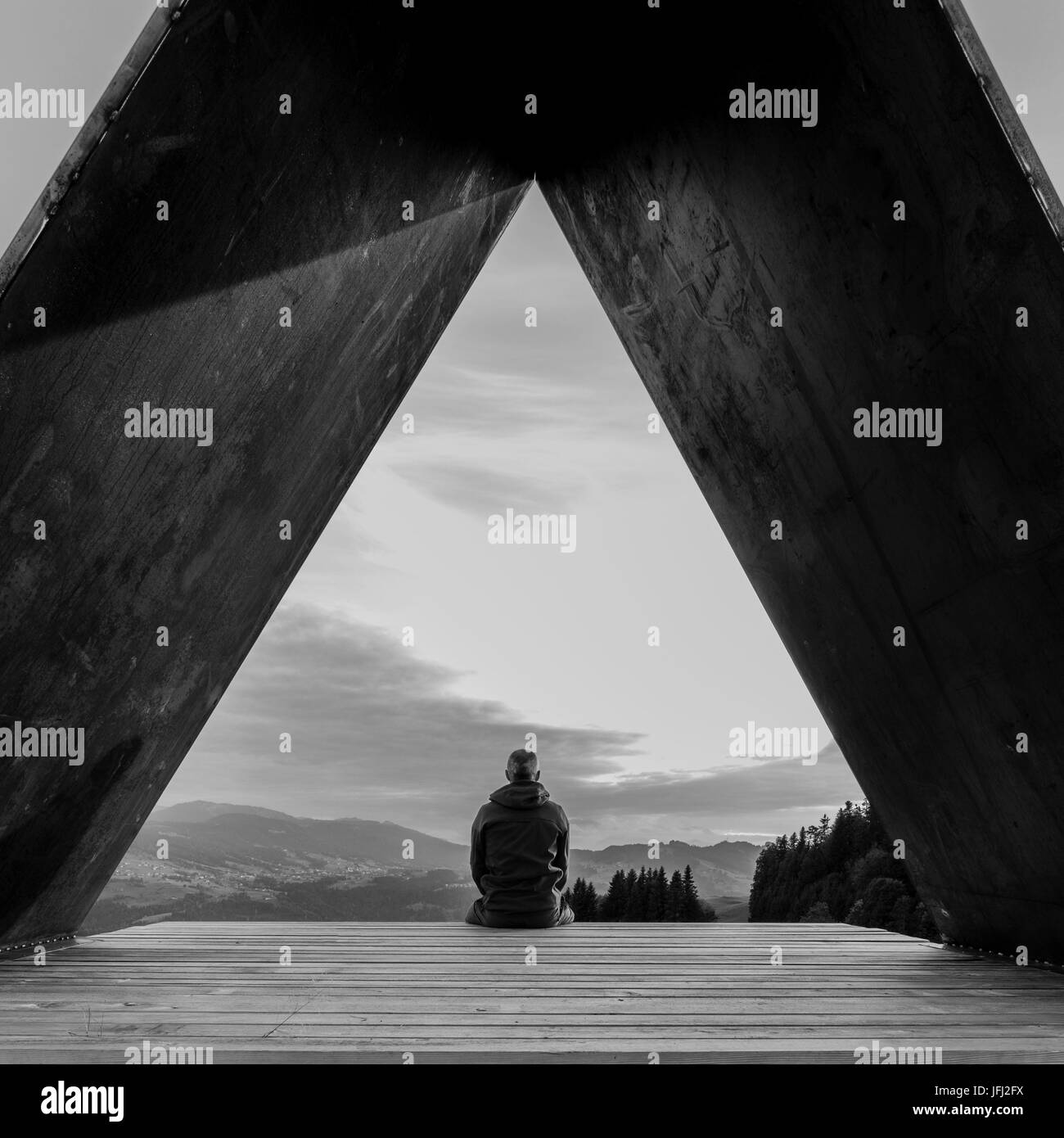 Top view person Black and White Stock Photos & Images - Alamy