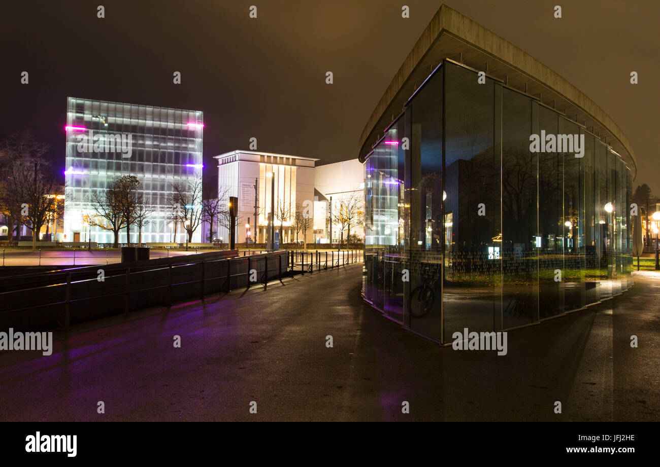 Building ensemble in the harbour of Bregenz Stock Photo - Alamy