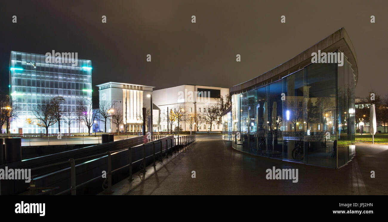 Building ensemble in the harbour of Bregenz Stock Photo - Alamy