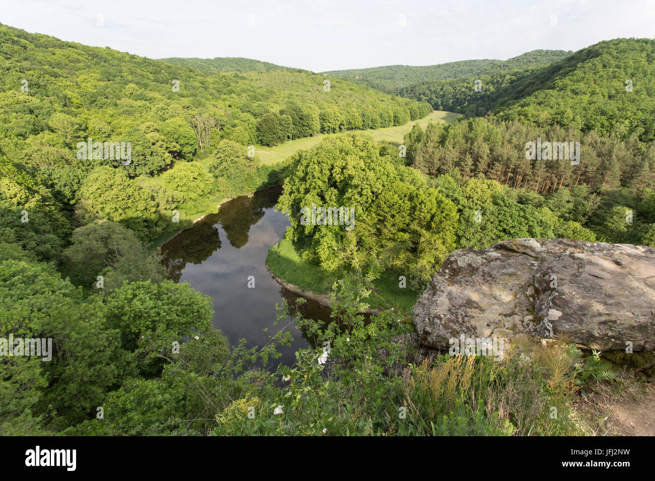 river loop, river, wood, rock Stock Photo - Alamy