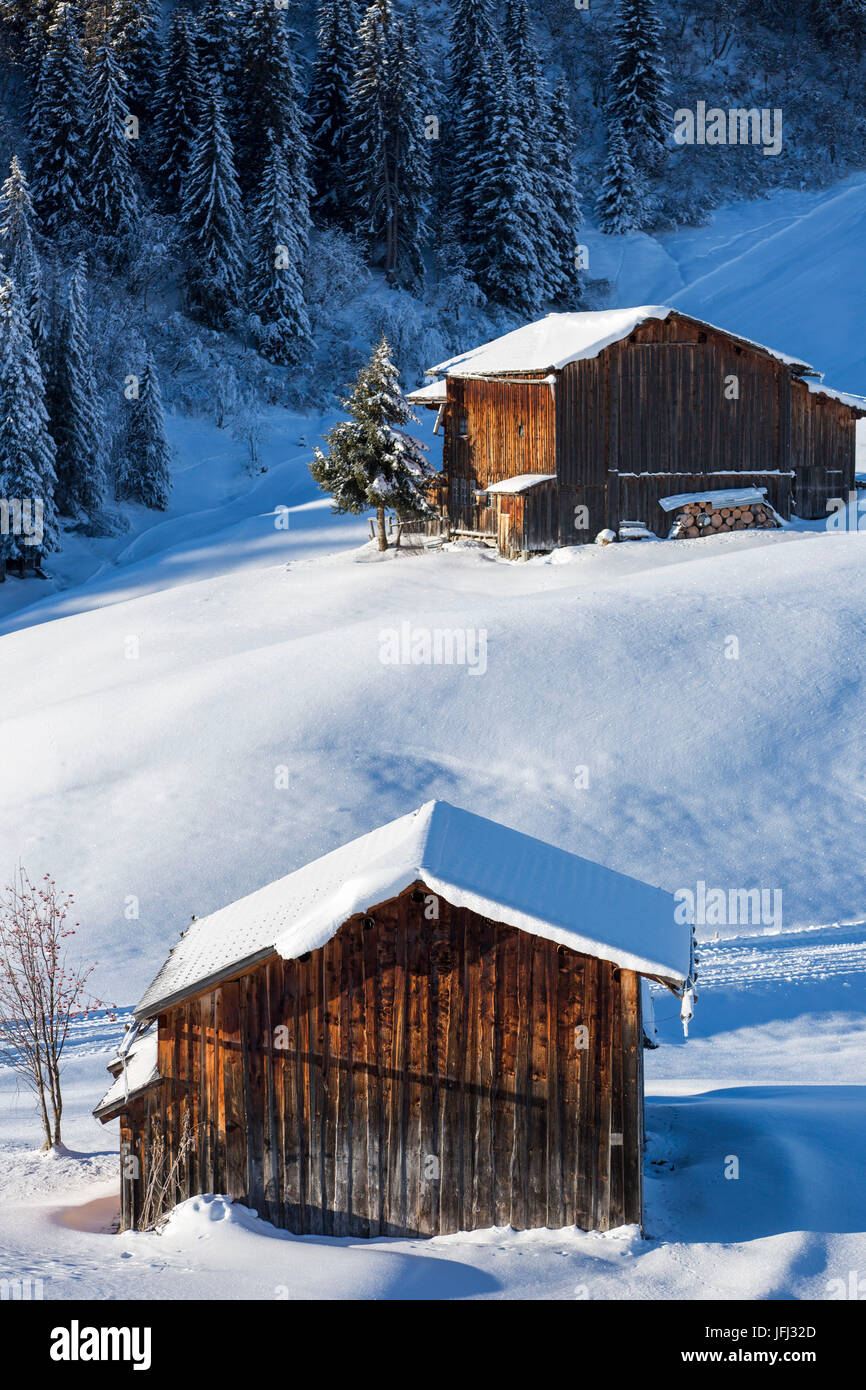 Stables in the winter scenery Stock Photo - Alamy