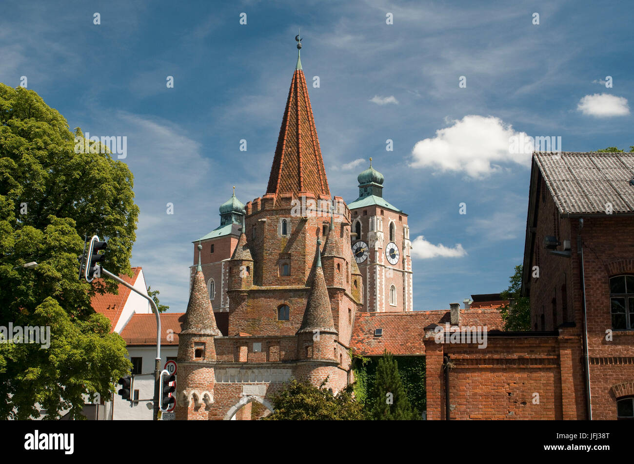 Europe, Germany, Bavaria, Ingolstadt, cross gate, builds in 1385, part ...