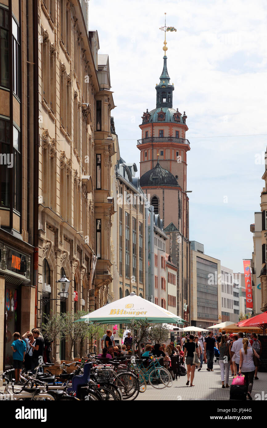 Leipzig Nikolaistrasse (street) Nikolaikirche (church Stock Photo - Alamy