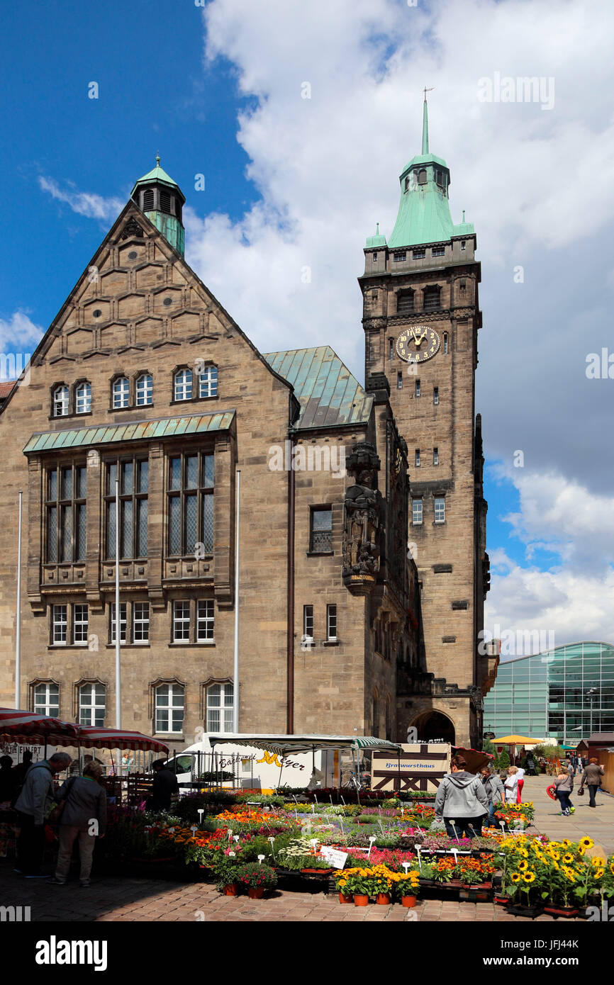 Chemnitz new city hall new market Stock Photo - Alamy