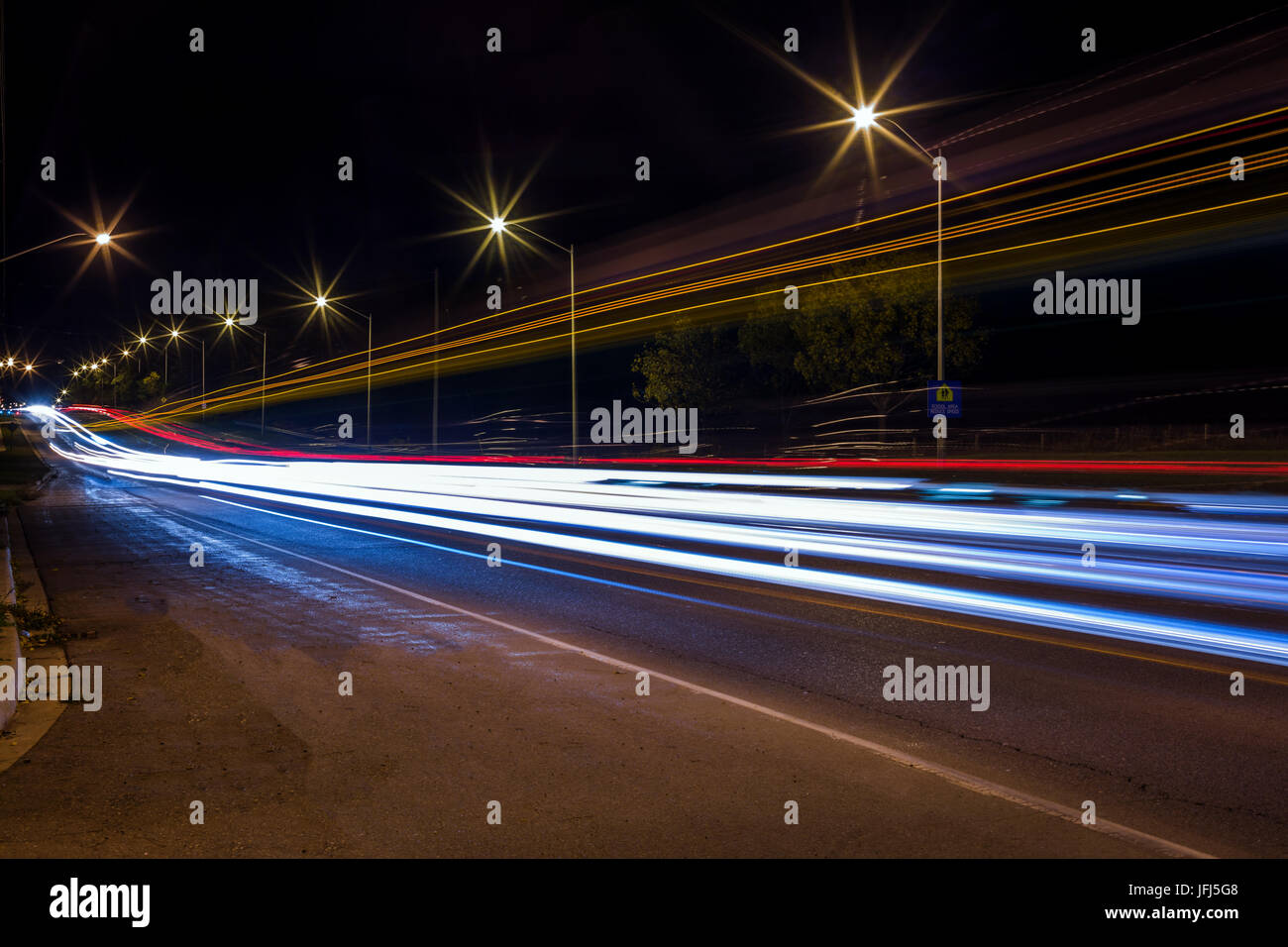 Road with light trails hi-res stock photography and images - Alamy