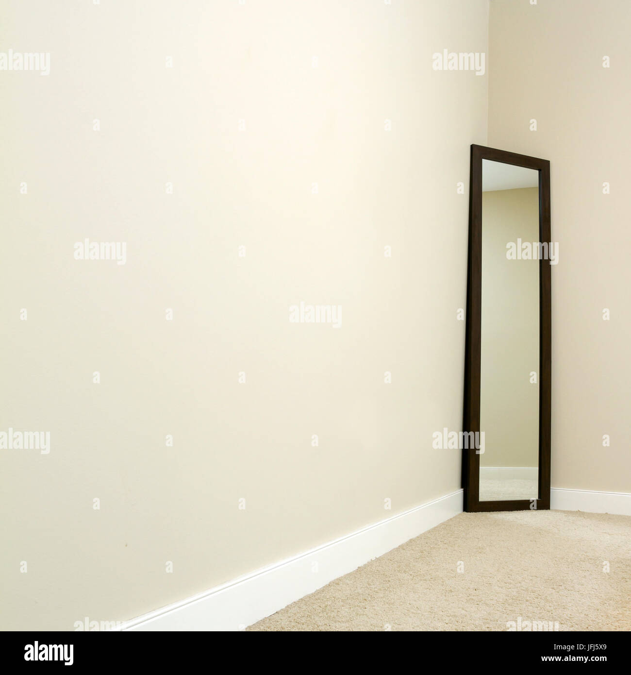 Empty room with carpet and mirror Stock Photo - Alamy