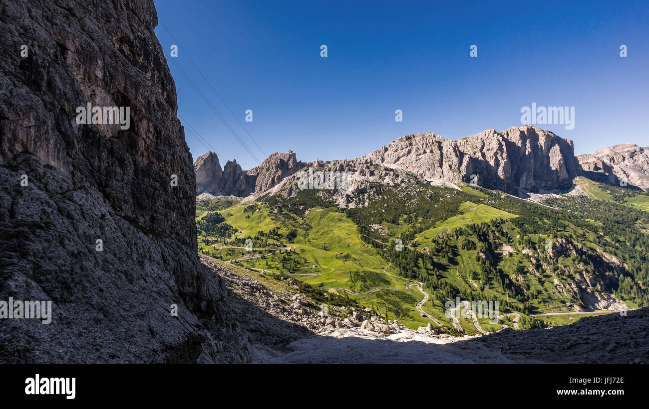 Rock scenery in the Pisciadu via ferrata, dolomites, Sella group, Alta ...