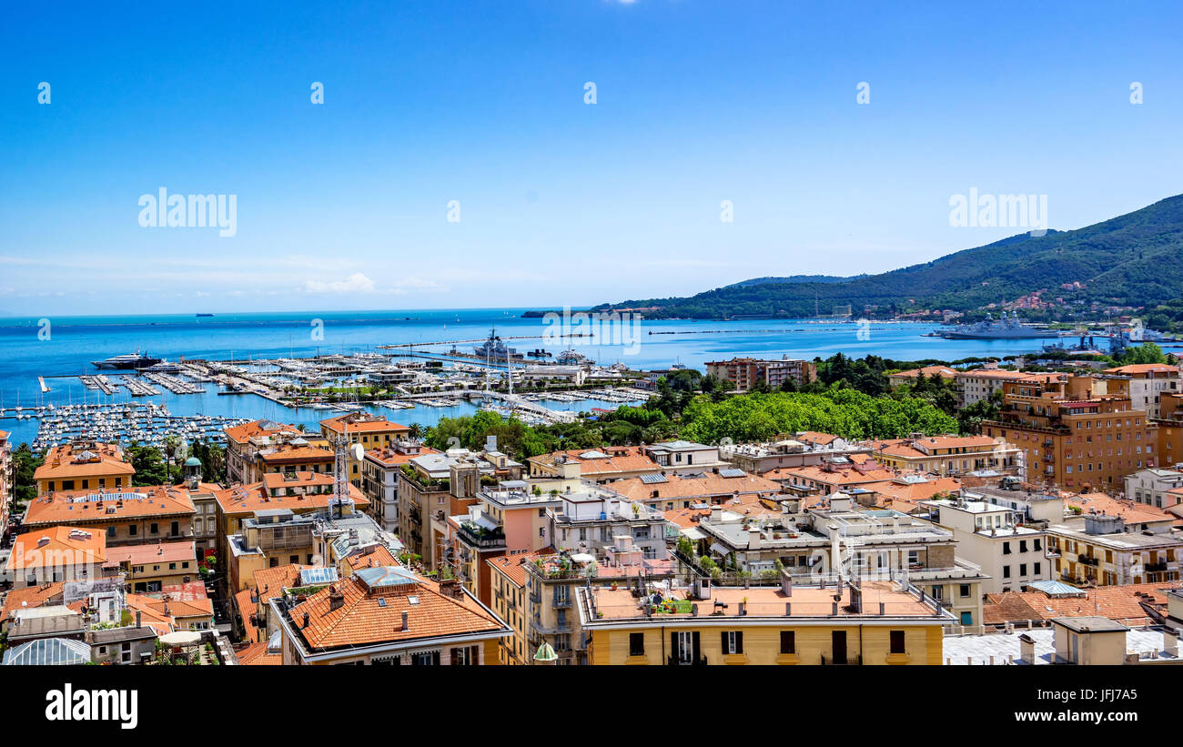townscape with harbour, La Spezia, Liguria, Italy Stock Photo - Alamy