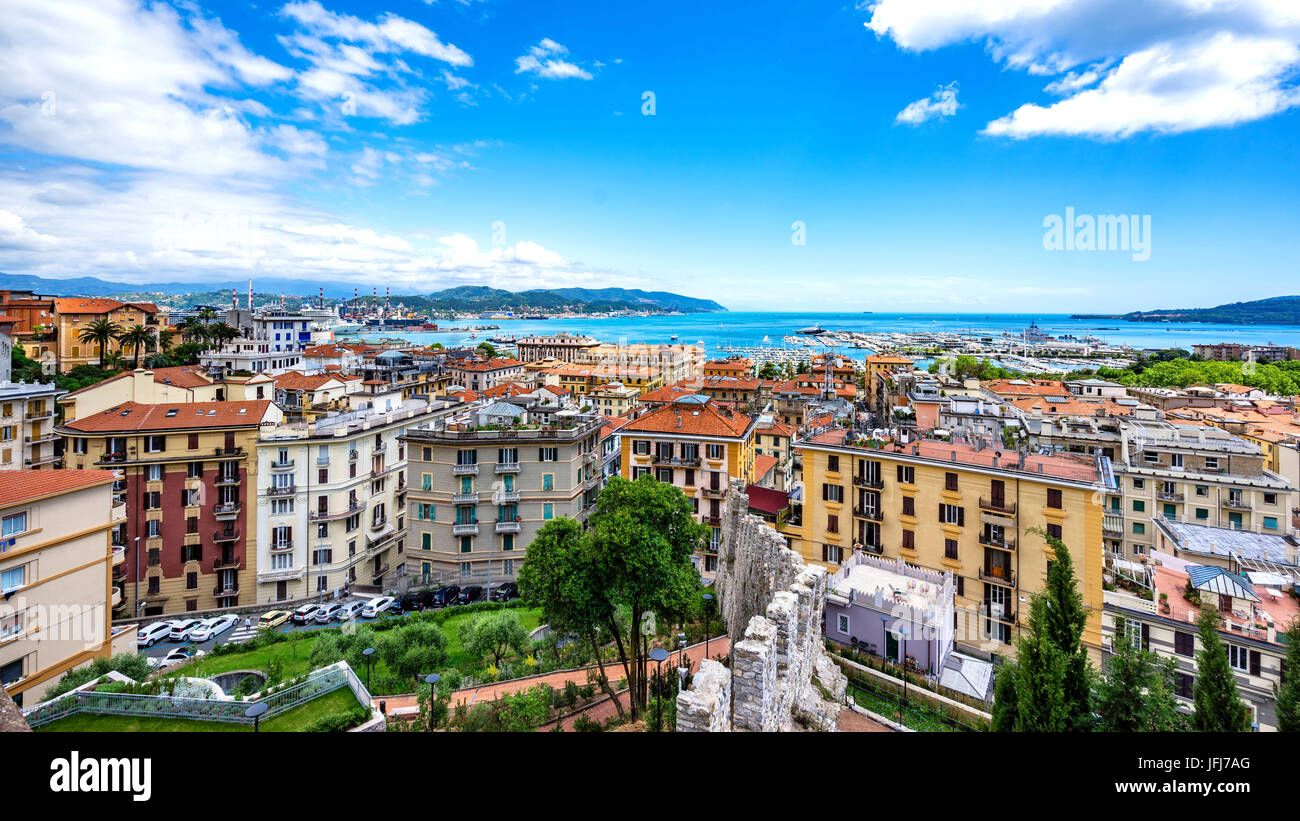 townscape with harbour, La Spezia, Liguria, Italy Stock Photo - Alamy