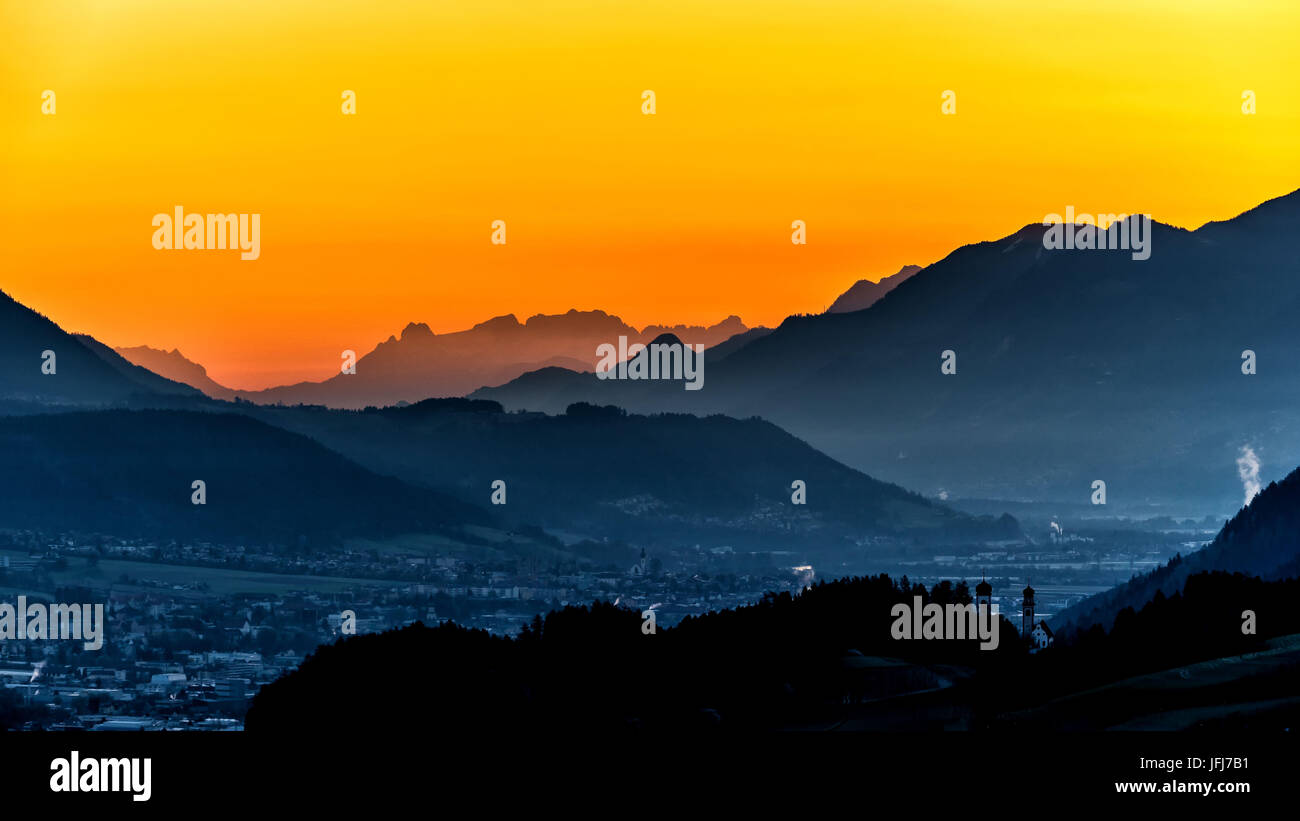 Sunrise above lans at the patscherkofel hi-res stock photography and ...
