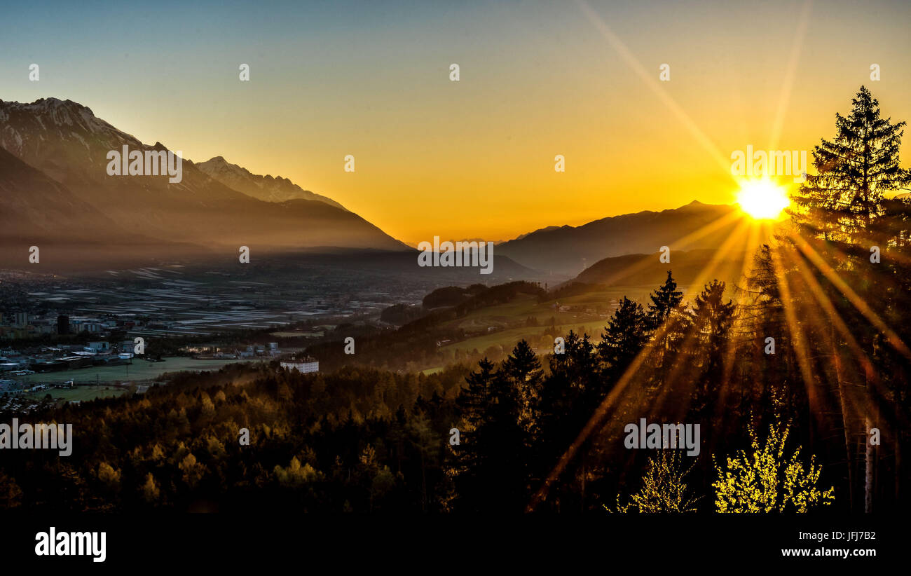 Sunrise above lans at the patscherkofel hi-res stock photography and ...