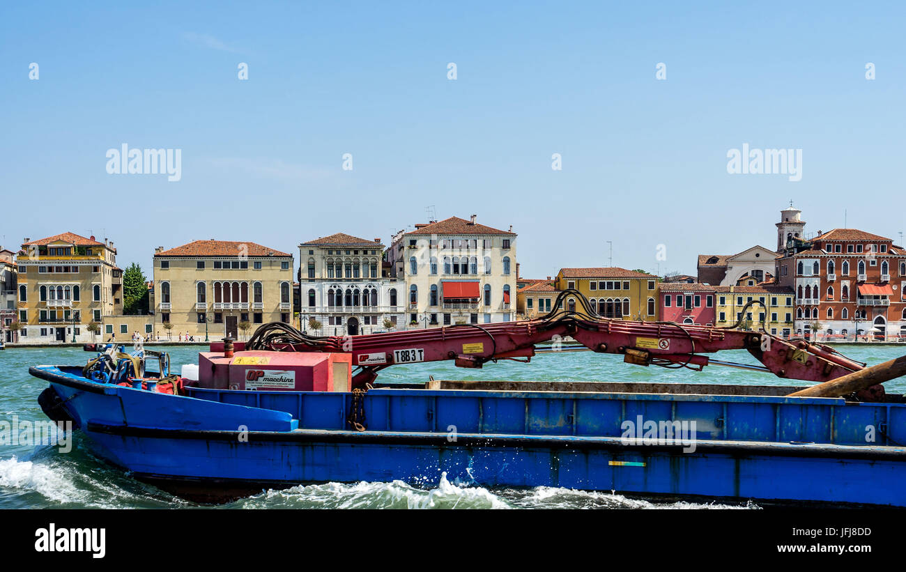 Townscape with barge on channel hi-res stock photography and images - Alamy