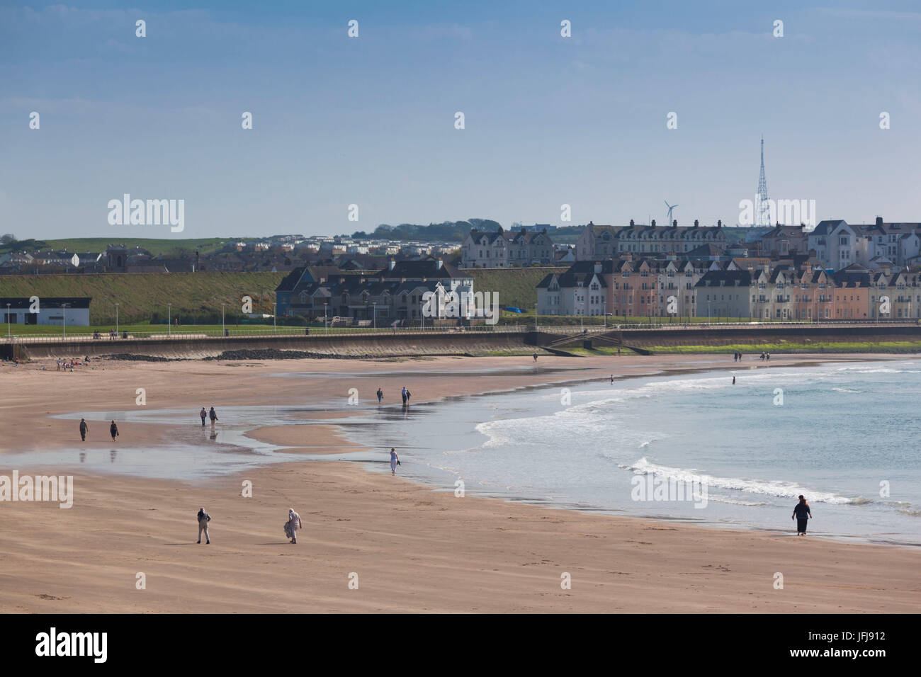 UK, Northern Ireland, County Antrim, Portrush, harborfront Stock Photo ...