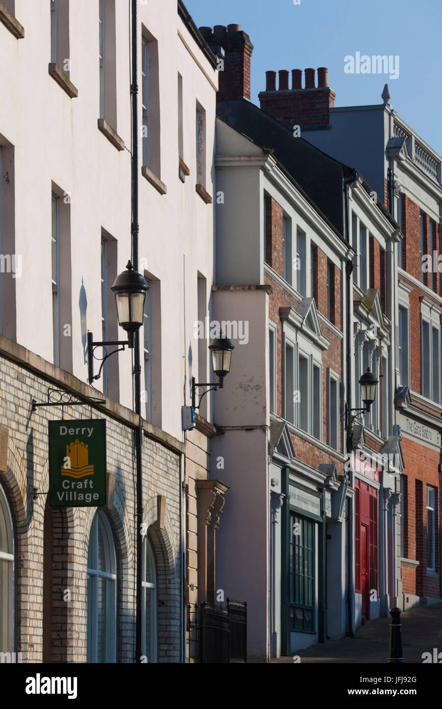 UK, Northern Ireland, County Londonderry, Derry, buildings in the ...
