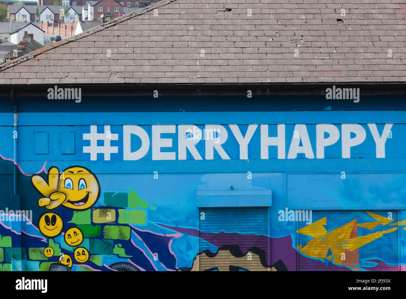 Sign for derryhappy hi-res stock photography and images - Alamy