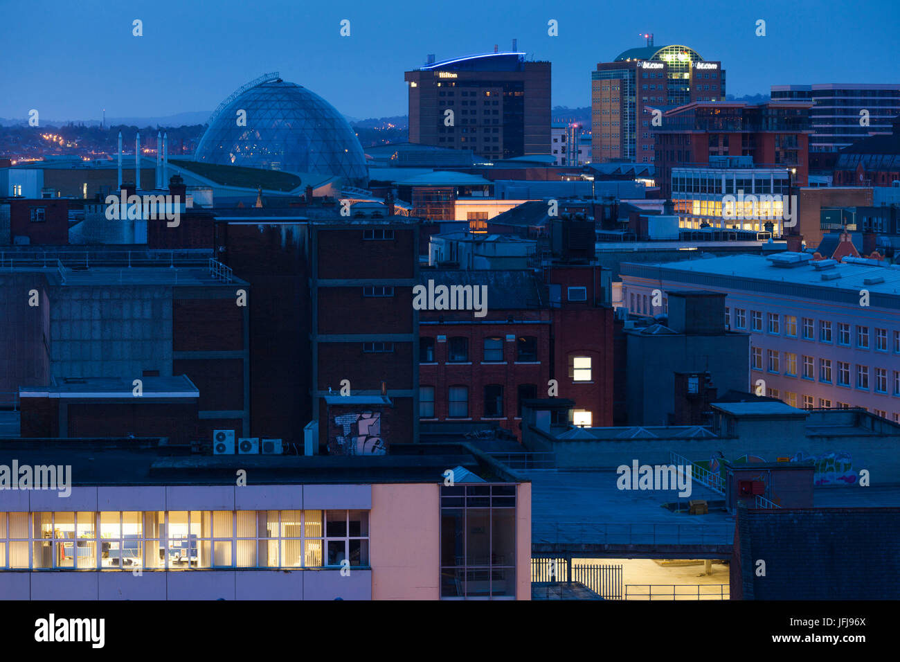 UK, Northern Ireland, Belfast, elevated city view, dawn Stock Photo - Alamy