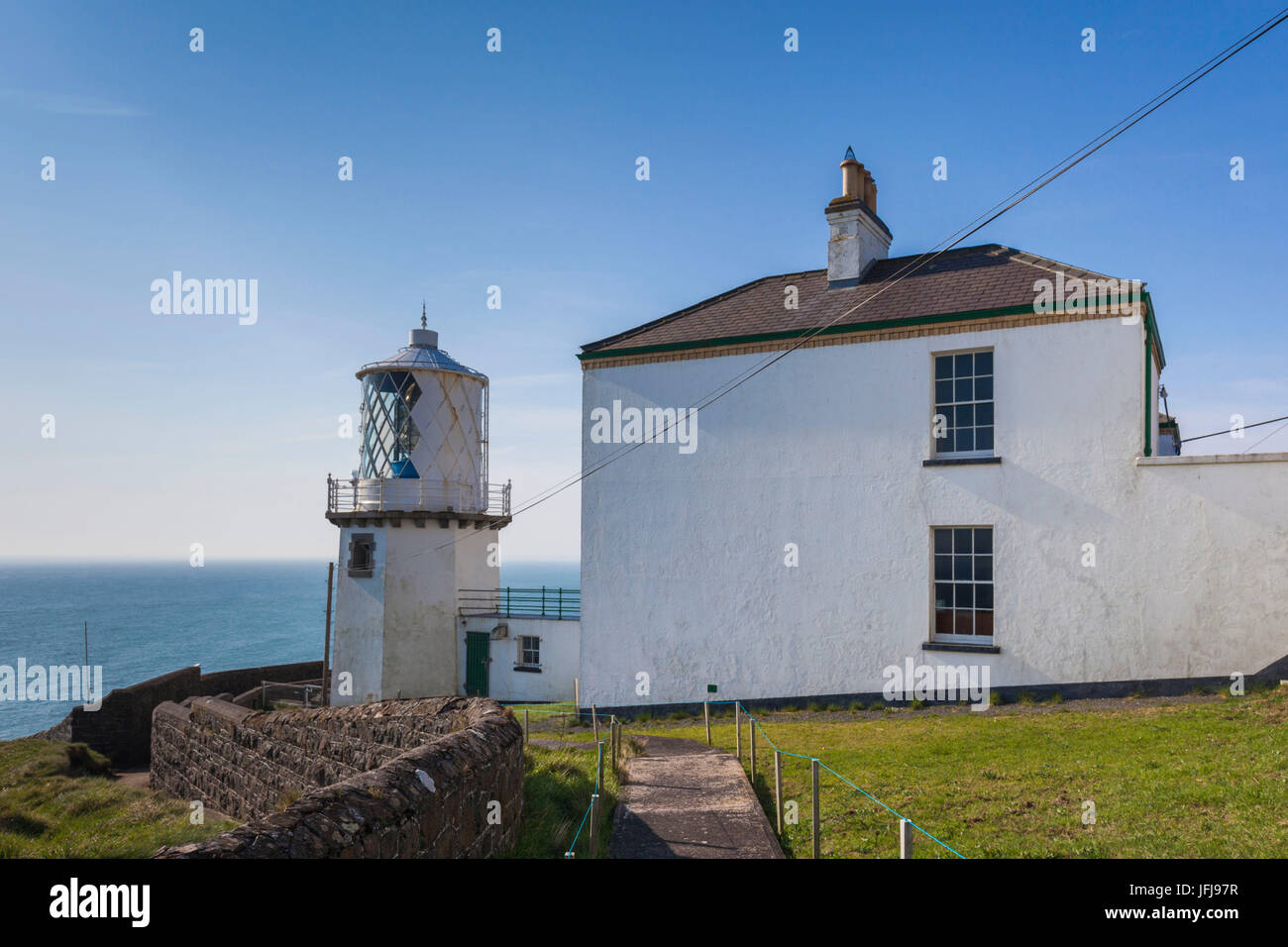 UK, Northern Ireland, County Antrim, Whitehead, Blackhead Lighthouse ...
