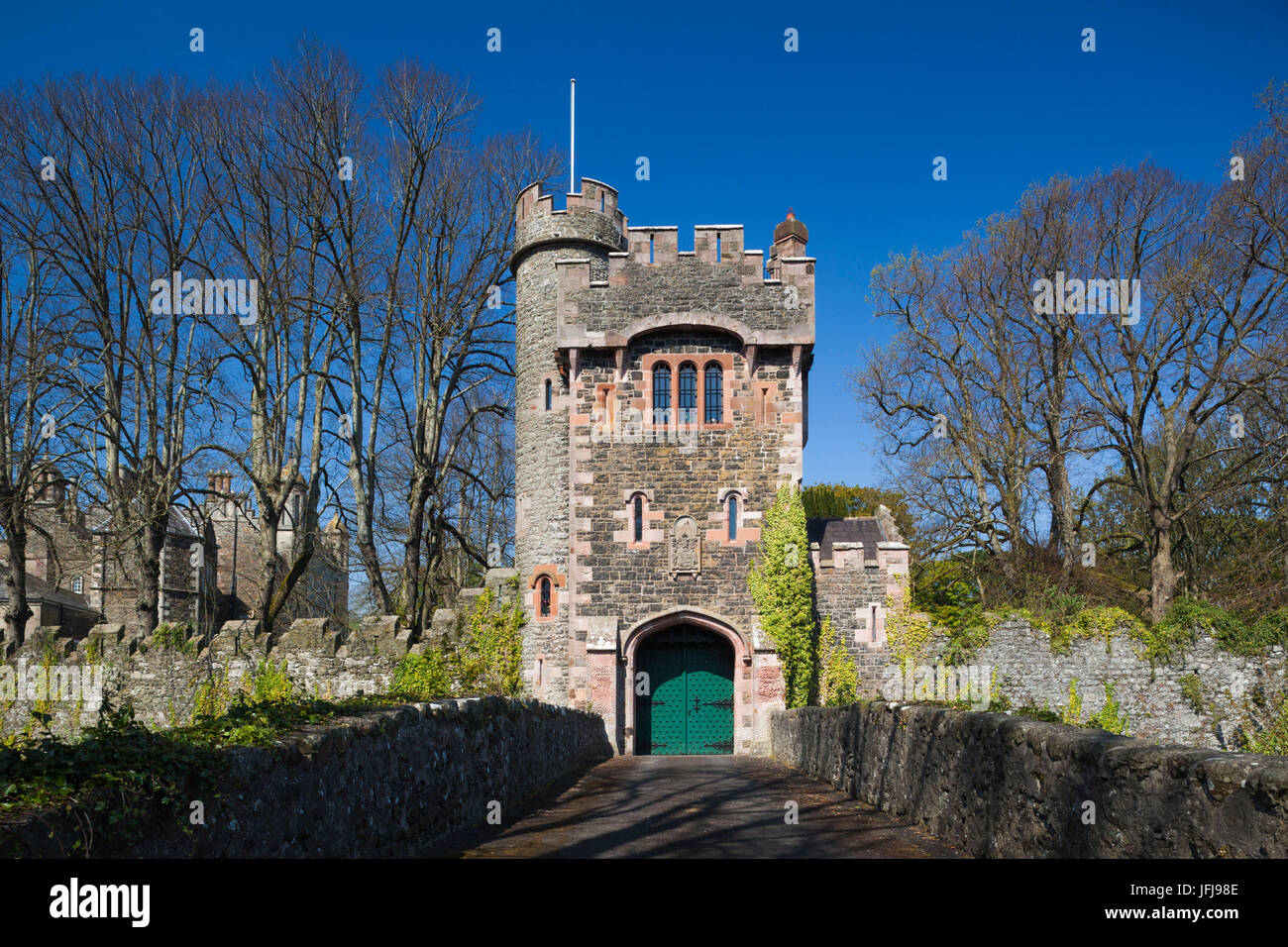 UK, Northern Ireland, County Antrim, Glenarm, Barbican Gate, entrance ...