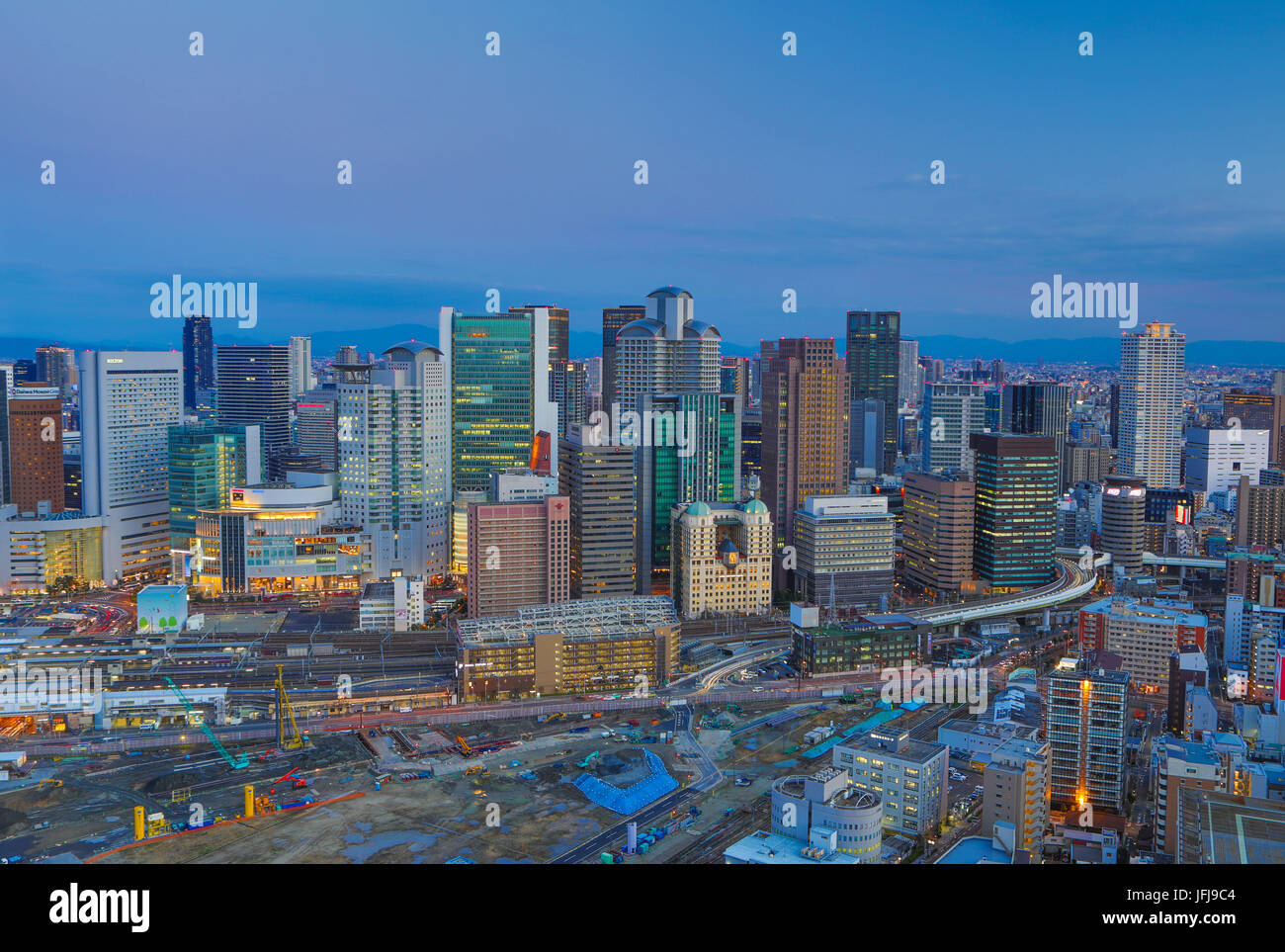 Japan, Osaka City, Umeda District skyline Stock Photo - Alamy