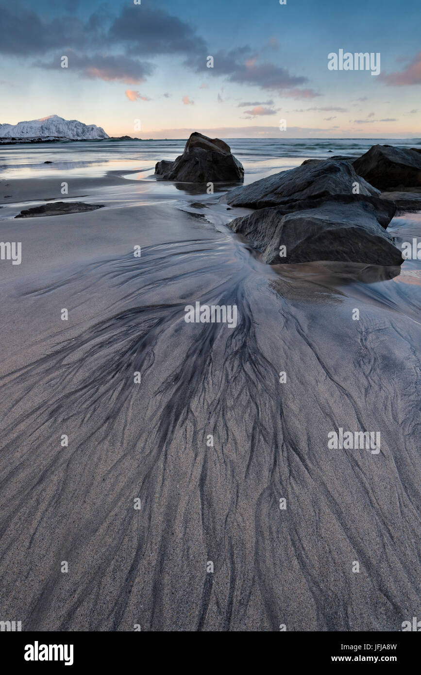 Skagsanden beach, Flakstad - Lofoten Islands, Norway Stock Photo - Alamy