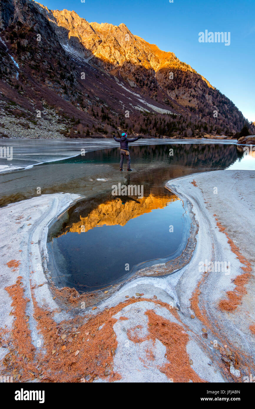 In the Heart of the Lake, Aviolo lake, province of Brescia, Lombardy ...