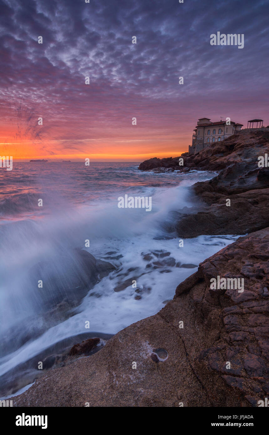 Europe, Italy, Boccale castle at Sunset, province of Livorno, Tuscany ...