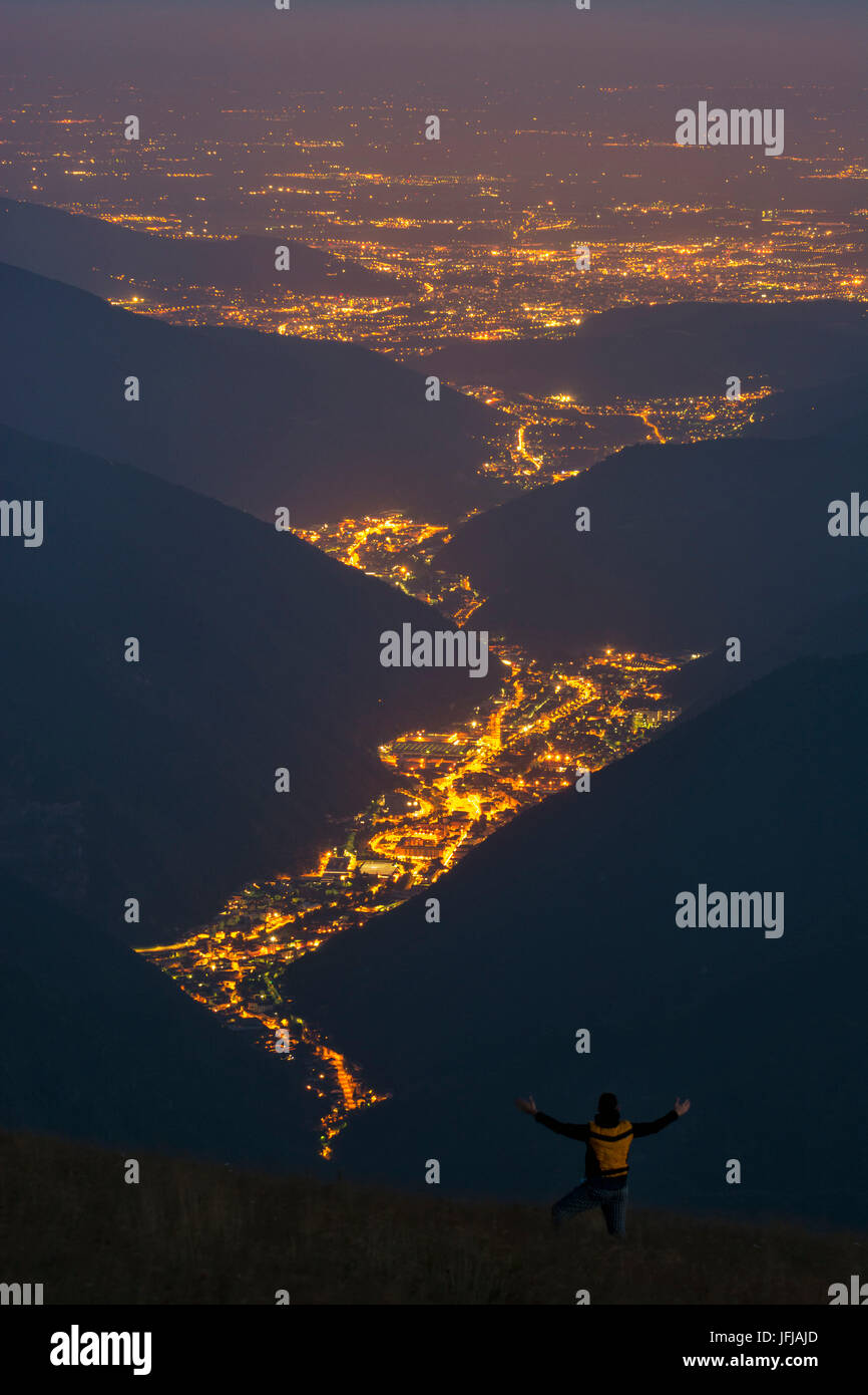 Europe, Italy, Trompia valley view from Mount Guglielmo, province of ...