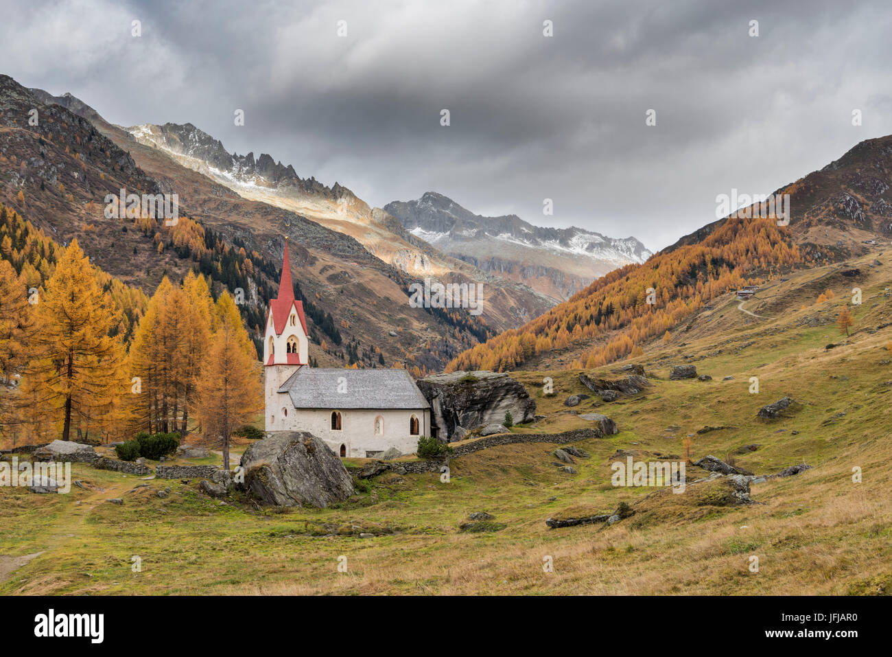 Predoi/Prettau, Aurina Valley, South Tyrol, Italy, The chapel of the ...