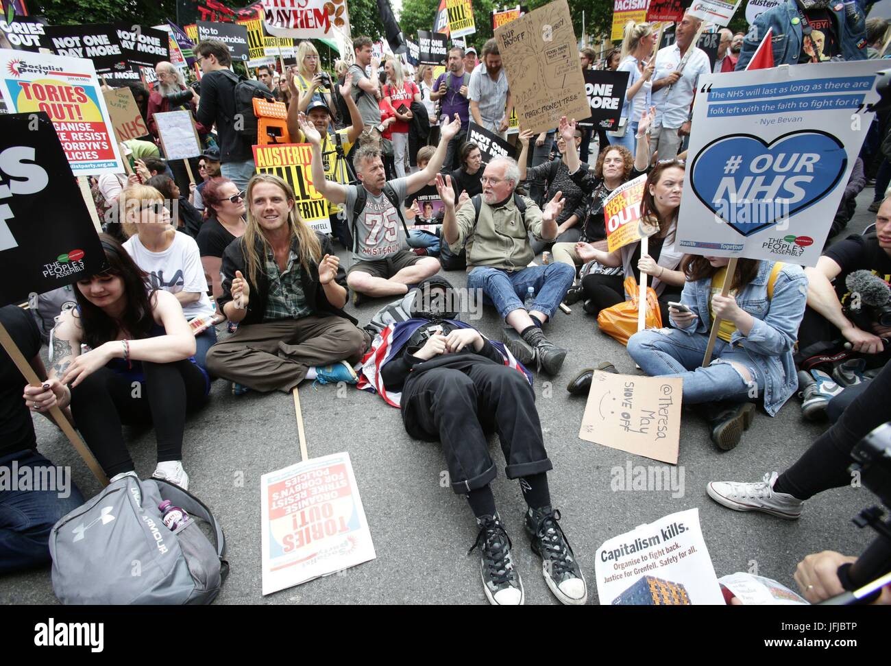 Parliament square sit down protest hi-res stock photography and images ...