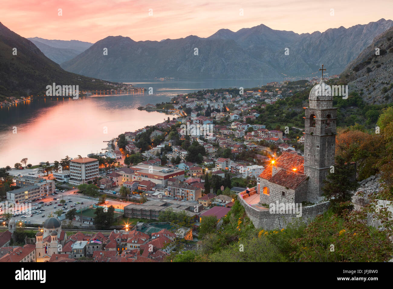 Kotor montenegro bay sunset hi-res stock photography and images - Alamy