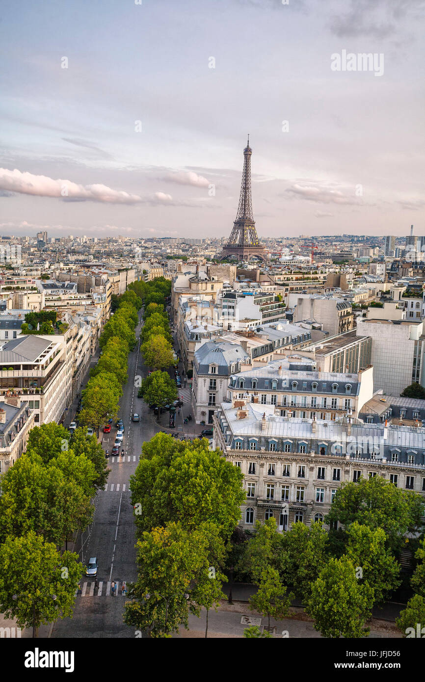 Top view of Paris and Eiffel Tower France Europe Stock Photo - Alamy