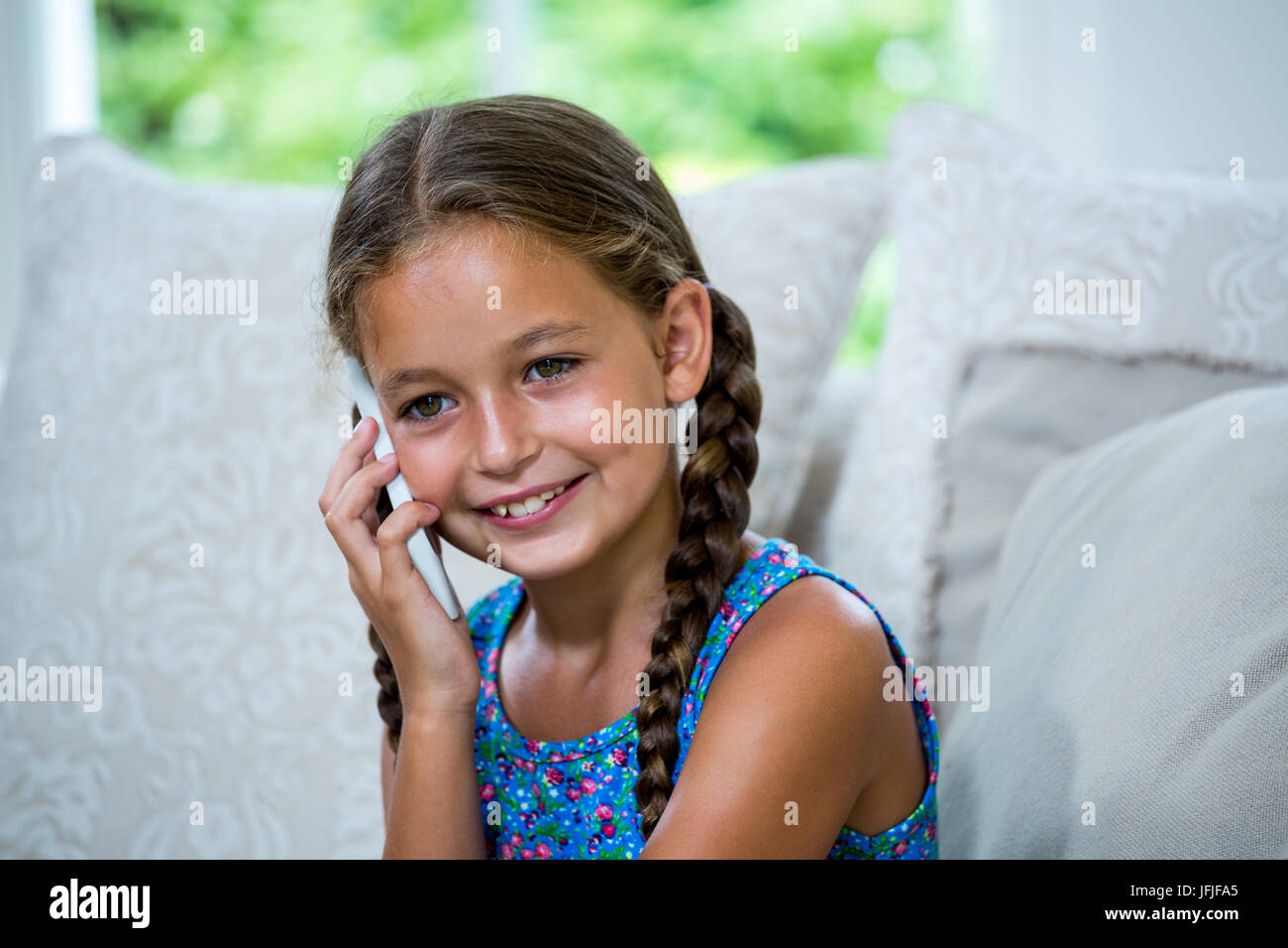 Cheerful caucasian girl talking on hi-res stock photography and images ...